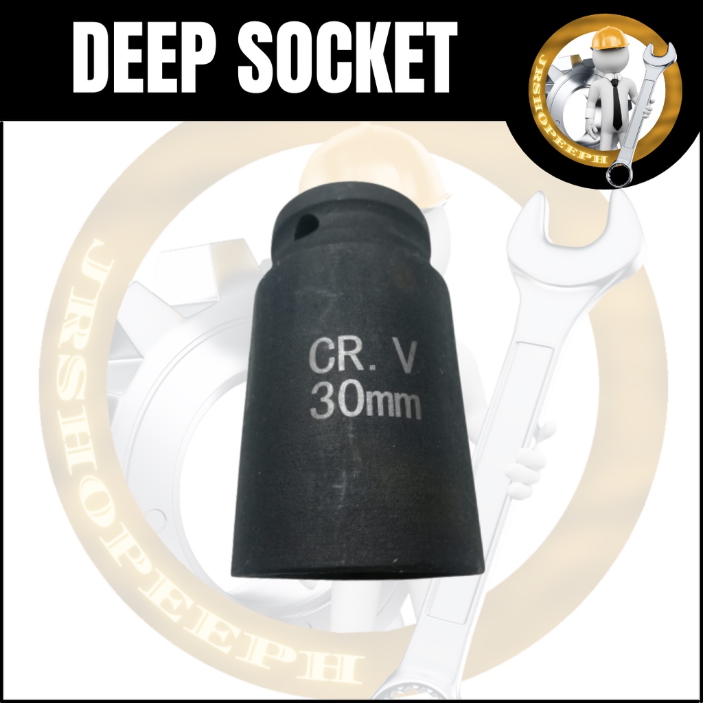 Unlitools Deep Socket 3/4" Drive 30Mm Carbon Black Chrome Vanadium Deep ...