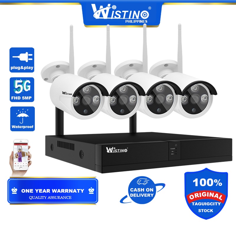 [Delivery in 3 Days] Wistino FHD 5MP Wireless 4CH NVR Outdoor Camera ...