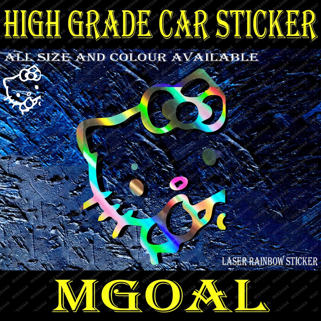 Laser hello kitty logo high grade car sticker/ logo kereta hello kitty ...