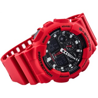 Casio G-Shock GA-100B-4ADR Coke Red Watch Digital Analog Watch For Men ...
