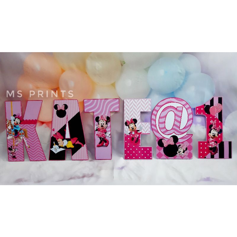 [PRICE PER LETTER] minnie mouse themed letter standee! with stand ...