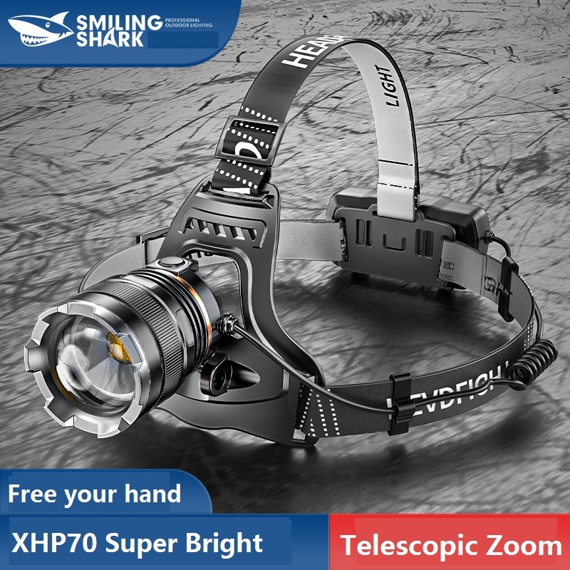 Smiling Shark K225 Led Headlight XHP70 Super Bright Headlamp Yellow ...