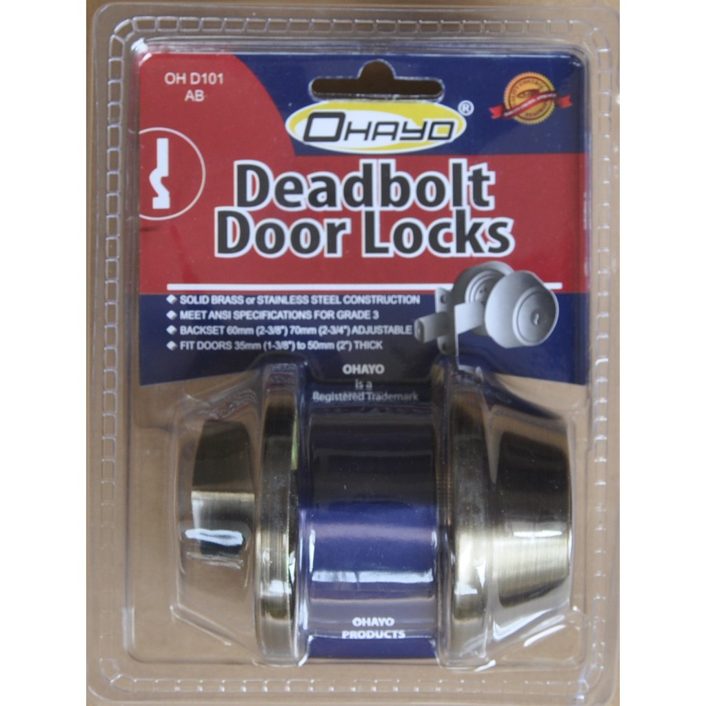 OHAYO deadbolt door lock single 101 antique brass | Shopee Philippines