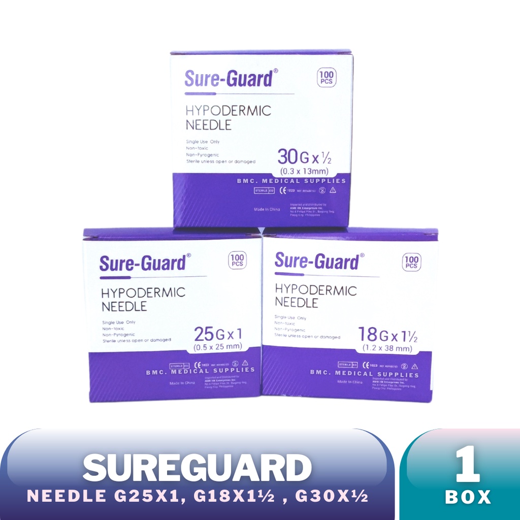 Sureguard Needle (G18, G25, G30 ) | Sterile (Sold Per Box) | Shopee ...