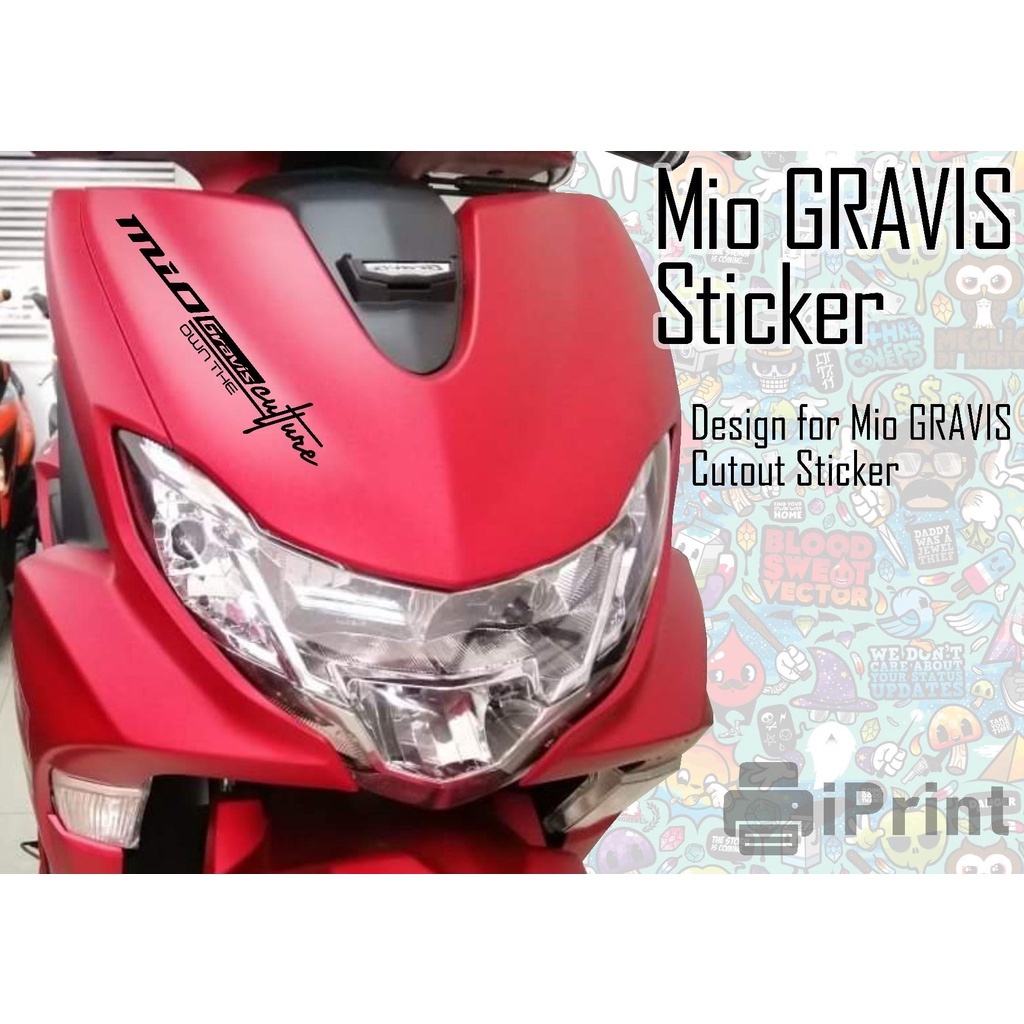Yamaha Mio Gravis Sticker - Gravis Decals, Cut Out Sticker, Waterproof ...