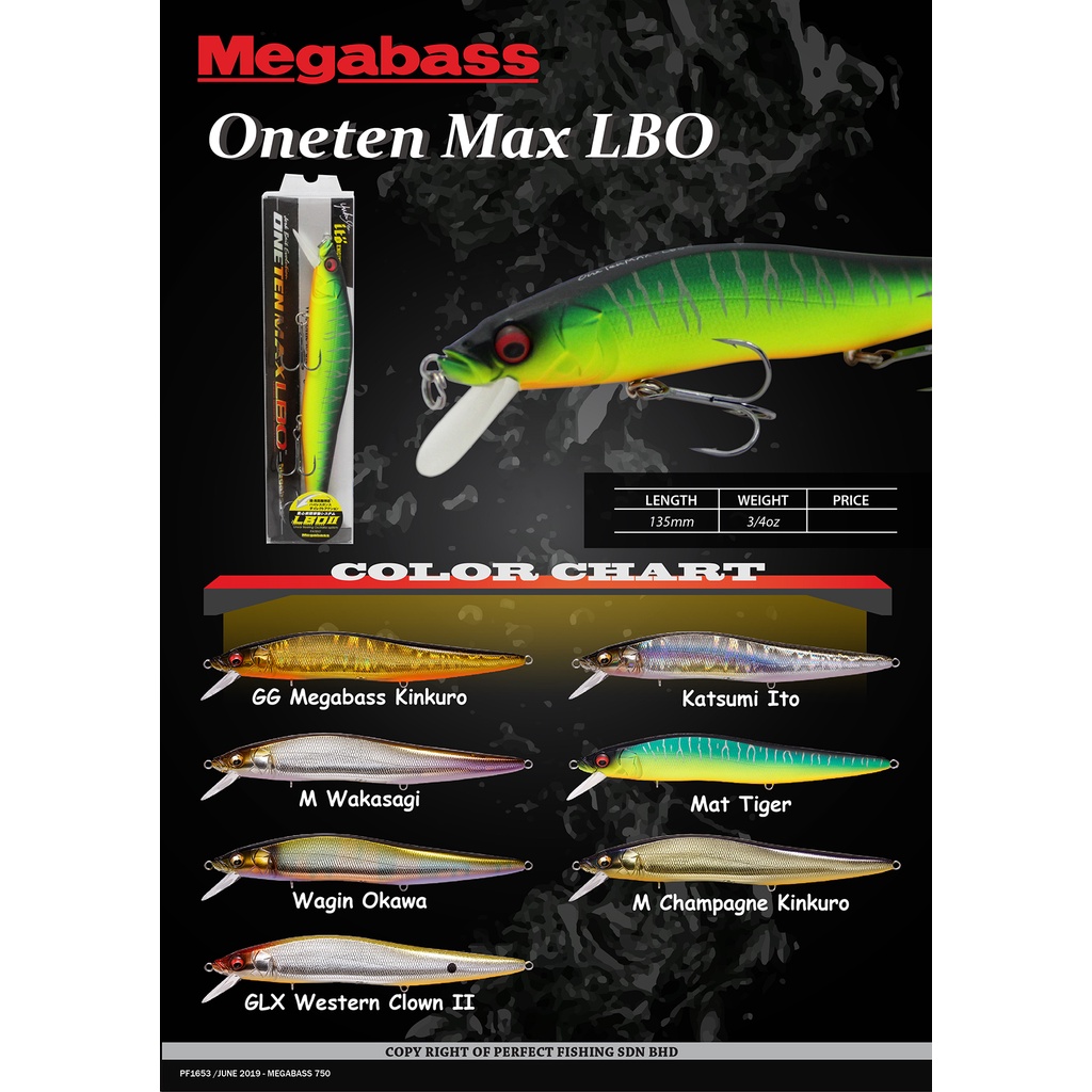 MEGABASS fishing lure ONETEN MAX LBO FLOATING JERK BAIT | Shopee ...
