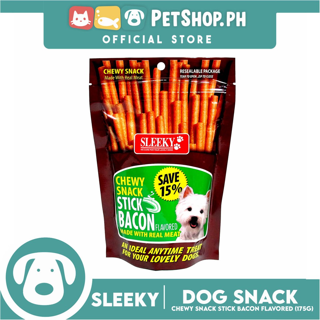 Sleeky Chewy Snack Stick Bacon Flavored 175g Dog Treats | Shopee ...
