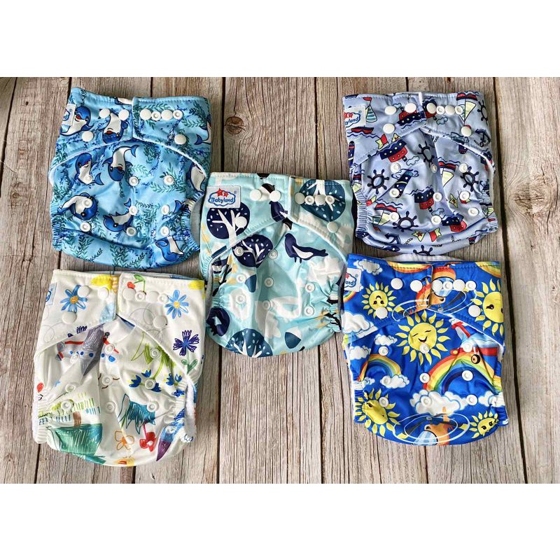 1 set CLOTH DIAPERS Reusable Washable Diapers Lampin for Newborn -2yrs ...