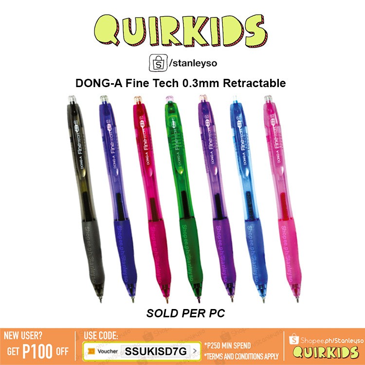 Fine Tech RT Retractable 0.3mm Gel Pen | Shopee Philippines