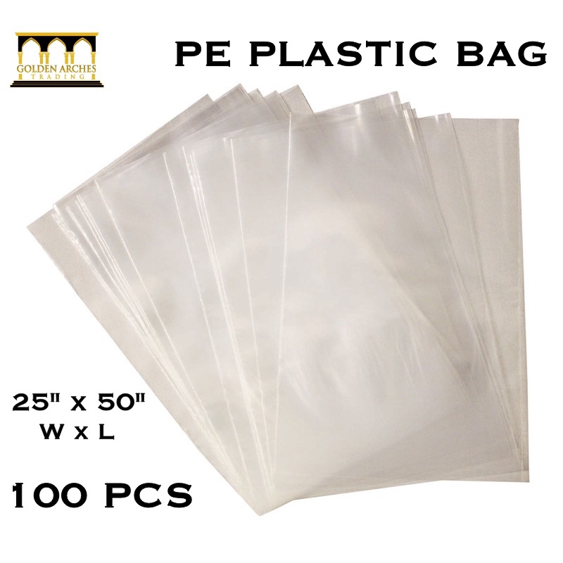 LARGE PE Clear Plastic Bag (50 PCS) For Frozen Products Heavier Items ...