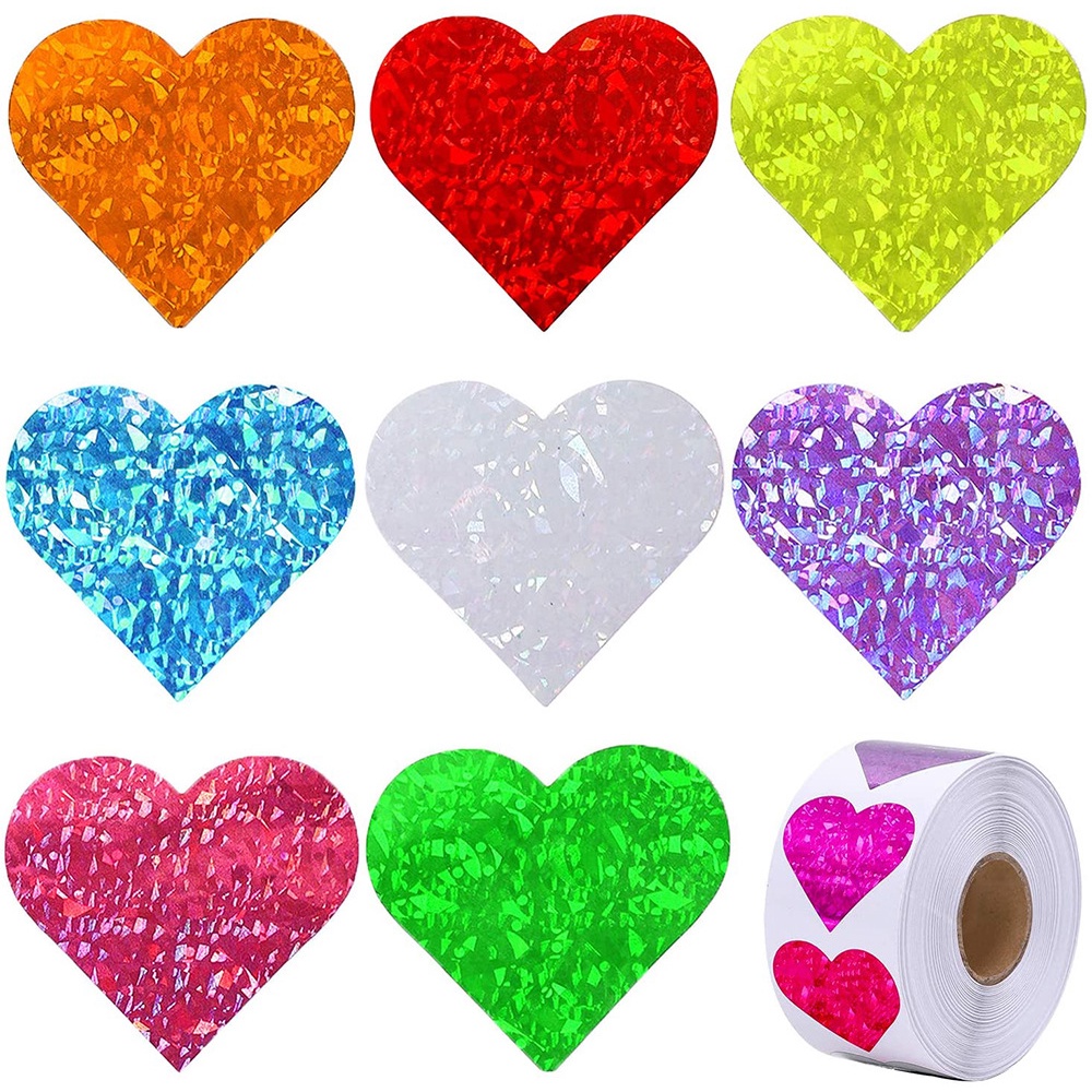 500 Pcs Colorful Valentine's Day Love Heart Shape Sticker Gift ...