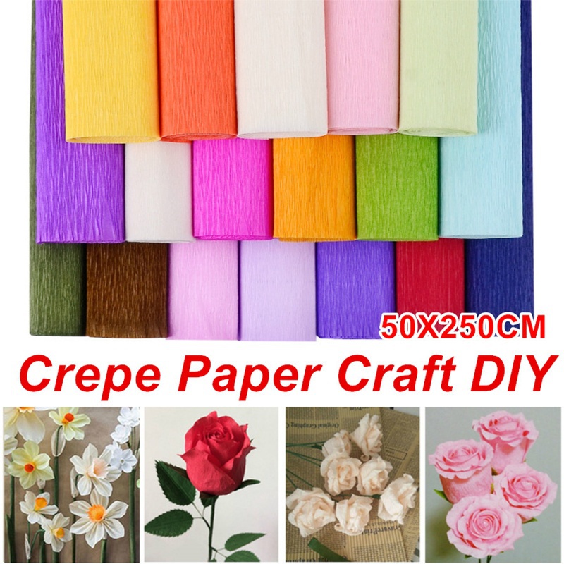 50*250cm/pcs Crepe Paper Decorative Origami Crinkled Crepe Paper Craft ...