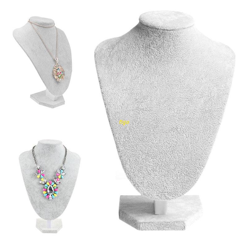 flgo Mannequin Velvet Necklace Pendant Chain Jewelry Bust Neck Display ...