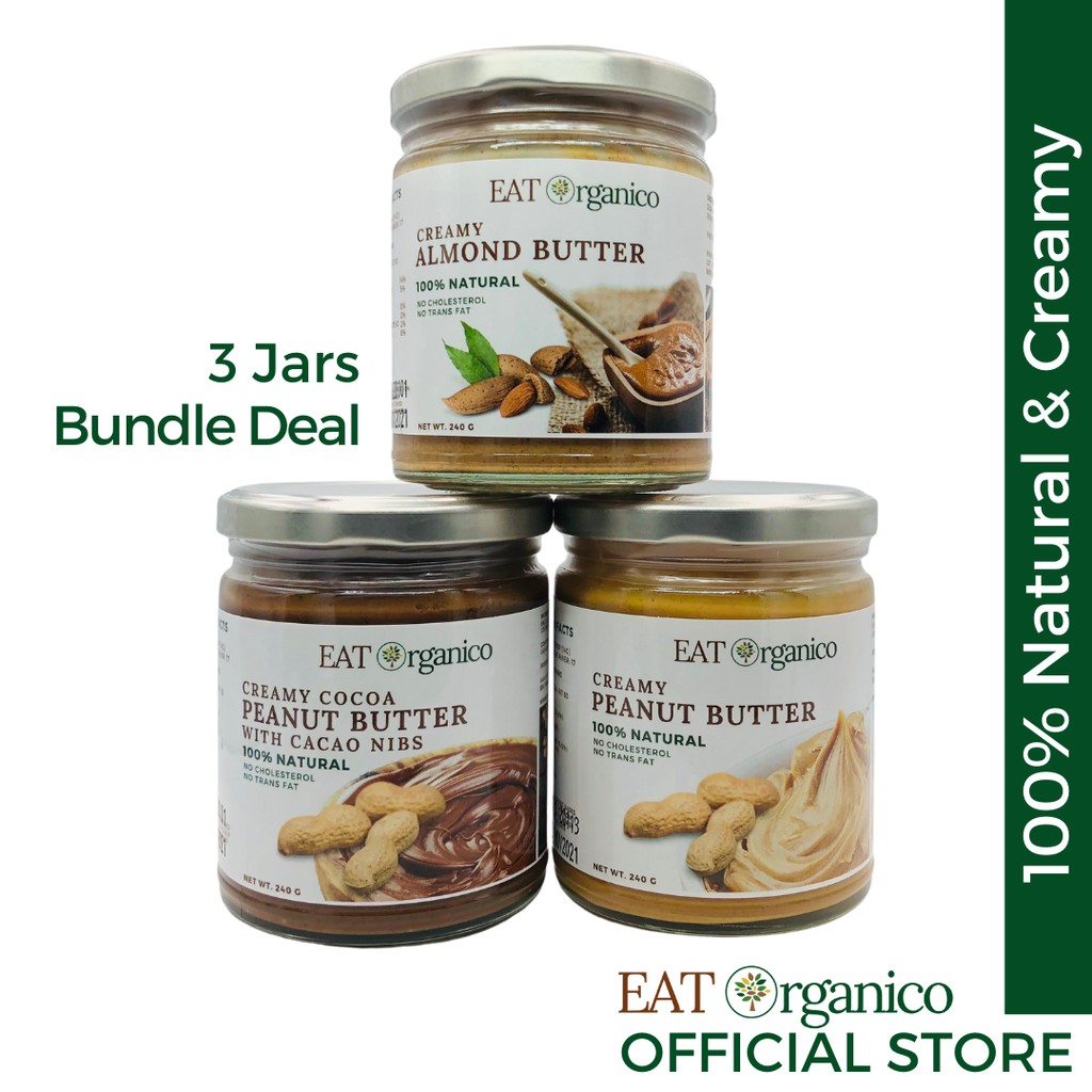 All Natural Nut Butter Spreads (3 Jars) -Almond Butter, Cocoa Peanut ...