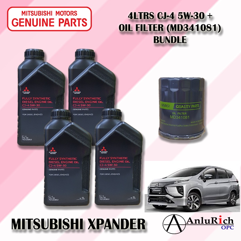 MITSUBISHI XPANDER OIL CHANGE PACKAGE 4LTRS CJ-4 5W-30 DIESEL ENGINE ...