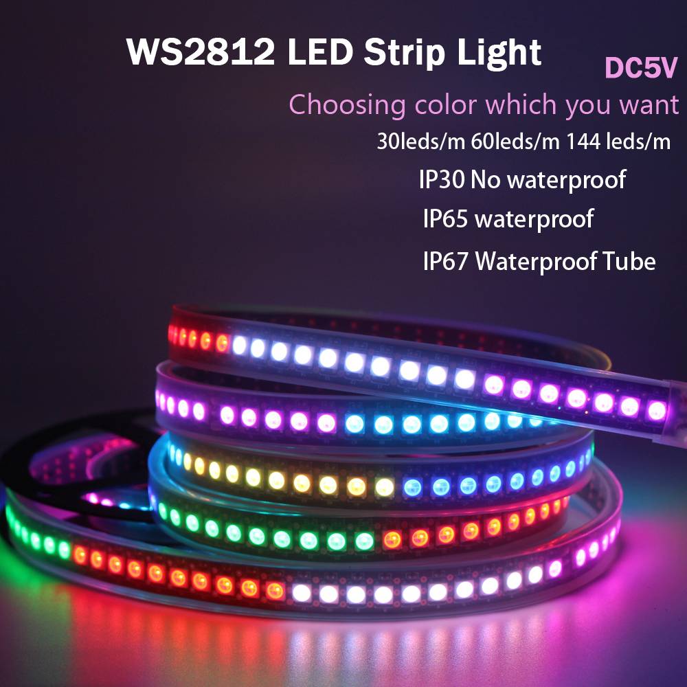DC5V WS2812B Led Strip 30/60leds/m WS2812 Black/White PCB IP30/65/67 ...