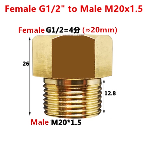 1pcs G1/8" 1/4" 3/8" 1/2" Male to Female Thread Brass Pipe Connectors ...