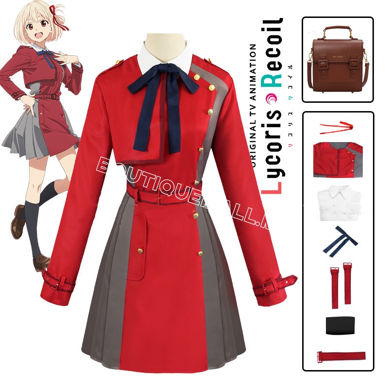 Lycoris Recoil Nishikigi Chisato Cosplay Costume Anime Red Girl Agents ...