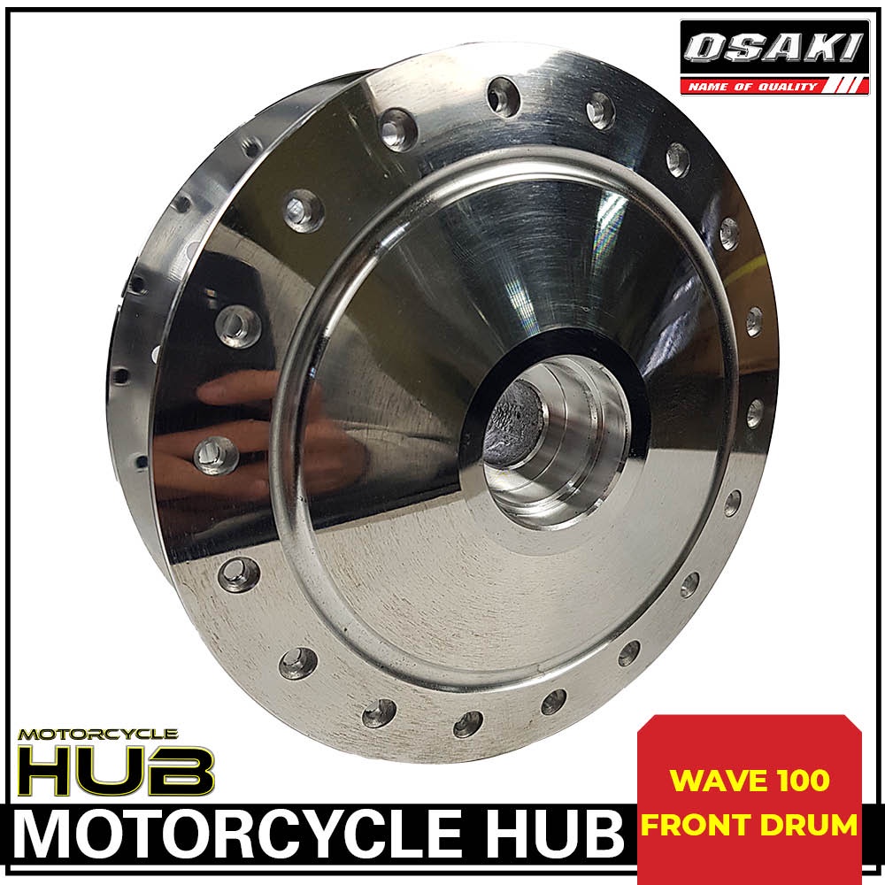 WAVE 100 Osaki Mirror Chrome Hub (Hub Set / Front Hub / Rear Hub ...