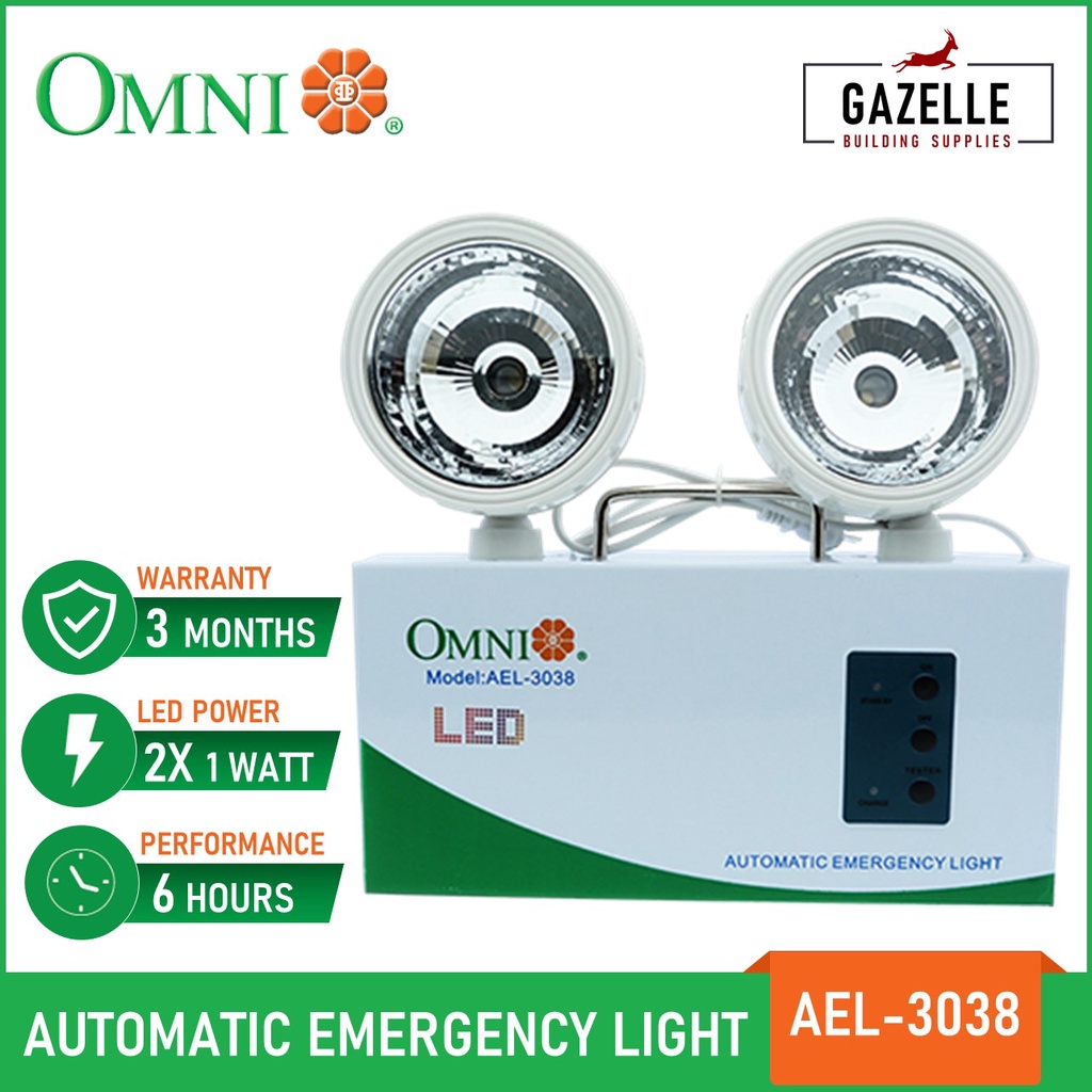 Omni Automatic Emergency Light - AEL-3038 / AEL-9032L / AEL-390 | Shopee Philippines