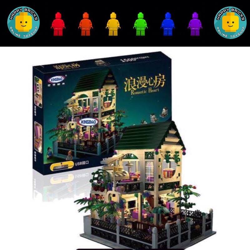 ROMANTIC HEART HOUSE MODULAR W/ LED LIGHTS XINGBAO 01202 | Shopee ...