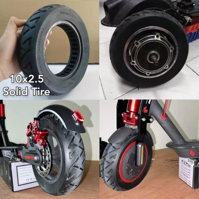 10x2.50 Solid Tire for Mober Sealup Raze Kaabo Teverun M4 DD Xiaomi Mi ...