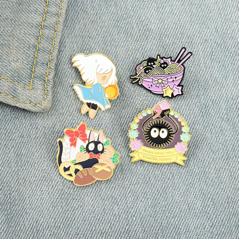 4 Styles Cartoon Anime Enamel Pin Cute Badge Brooch Lapel Pin Gift for ...