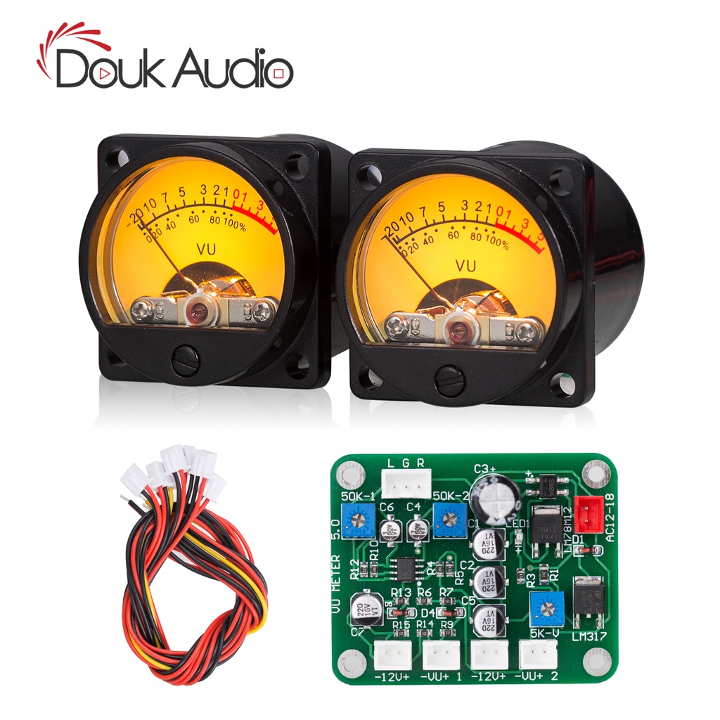 Douk Audio Dual Analog VU Meter for DIY Amplifier Sound Level Display ...