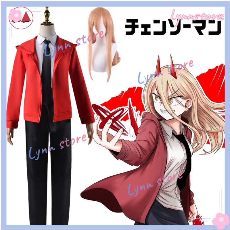 Makima Power Cosplay Costume Chainsaw Man Outfit Uniform Red Coat Shirt ...