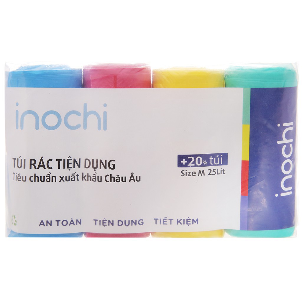 Lot Of 4 Rolls Of Inochi Handy Garbage Bags 25L (Multicolor) | Shopee ...