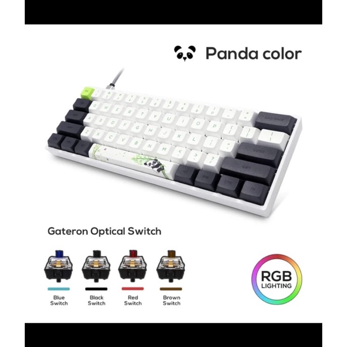 Skyloong sk61 panda color Keyboard | Shopee Philippines