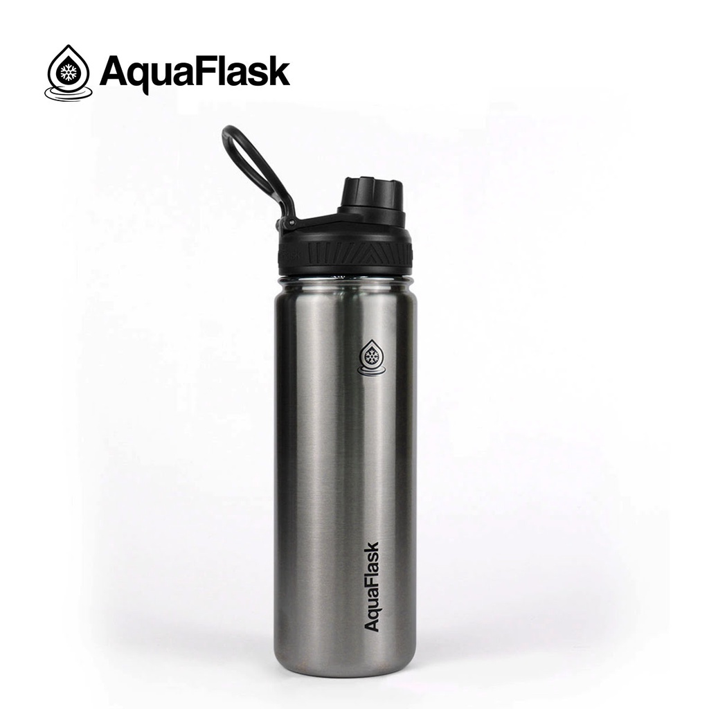 Aquaflask 18oz Silver Steel Wide Mouth with Spout Lid Vacuum Insulated ...