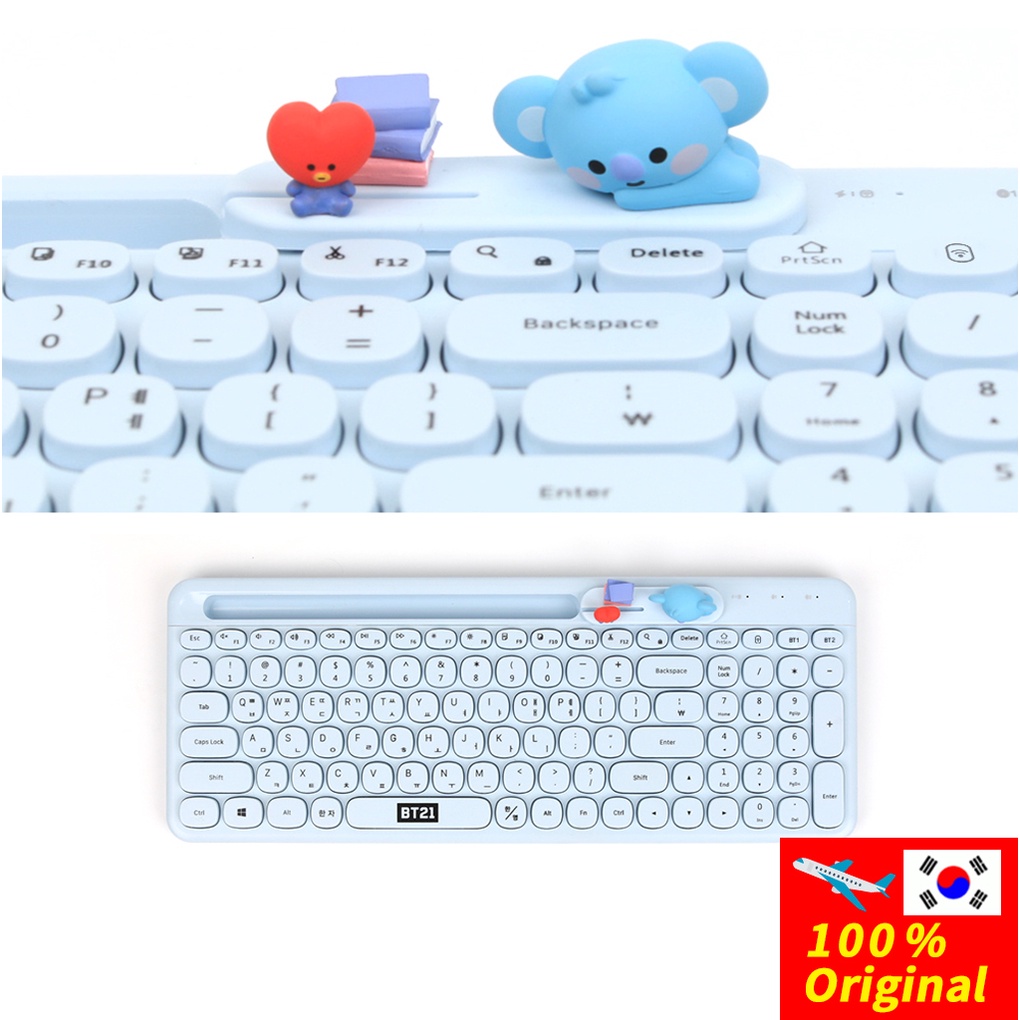 BTS BT21 ROYCHE Official My Little Buddy Multi-Pairing Wireless Keyboard | Shopee Philippines