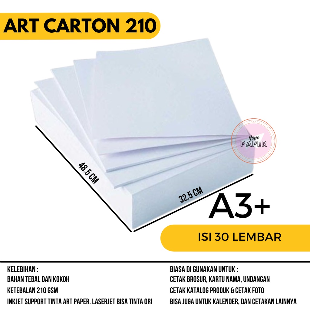 Art Carton A3 Plus 210 gsm Paper 30 Sheets/A3 Plus 210 gsm Cardboard ...