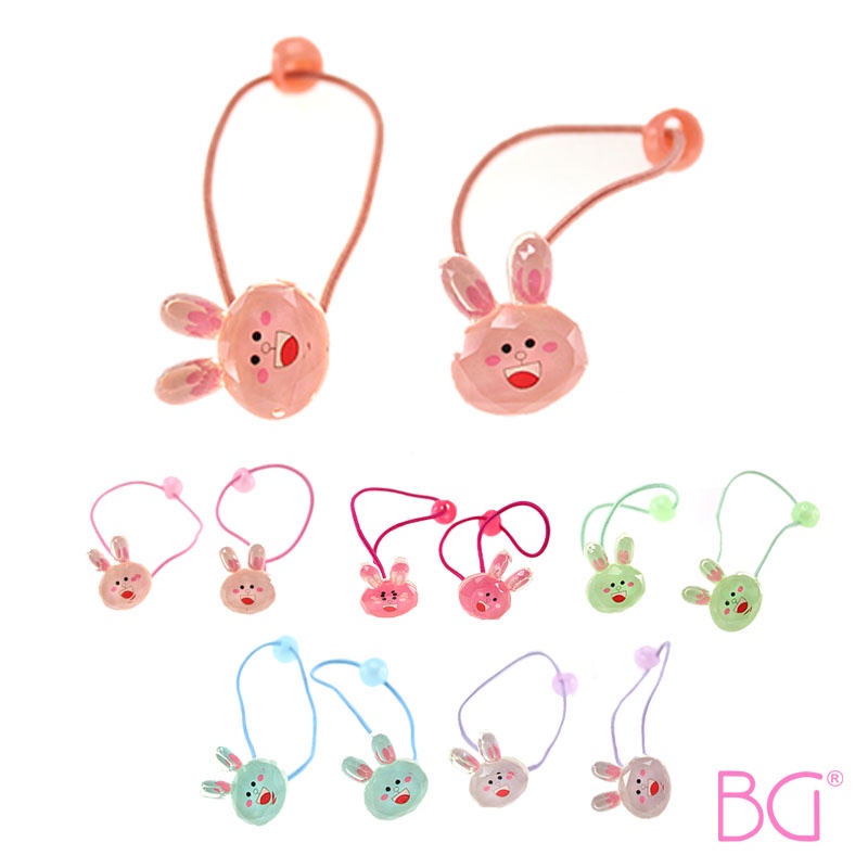 BROADWAY GEMS Pony Garter For Kids Character Design Pair (Bunny Head ...