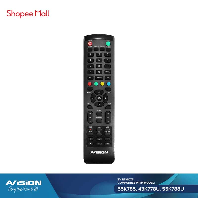 Remote Control For Avision Led Tv Model 55K785 | Shopee Philippines