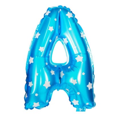 Blue Foil Letter Balloon 16 Inches Foil Number Balloons Blue with Stars ...