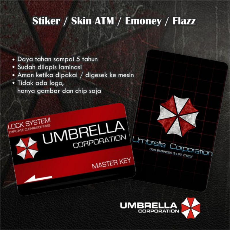 Sticker/garskin/skin ATM Card Umbrella Corporation/Resident Evil ...