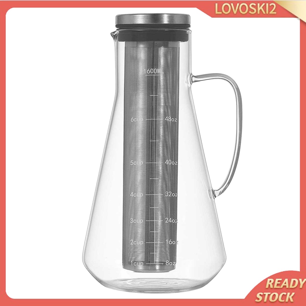 [LOVOSKI2] 1.6L Cold Brew Coffee Maker and Tea Infuser Large Capacity ...