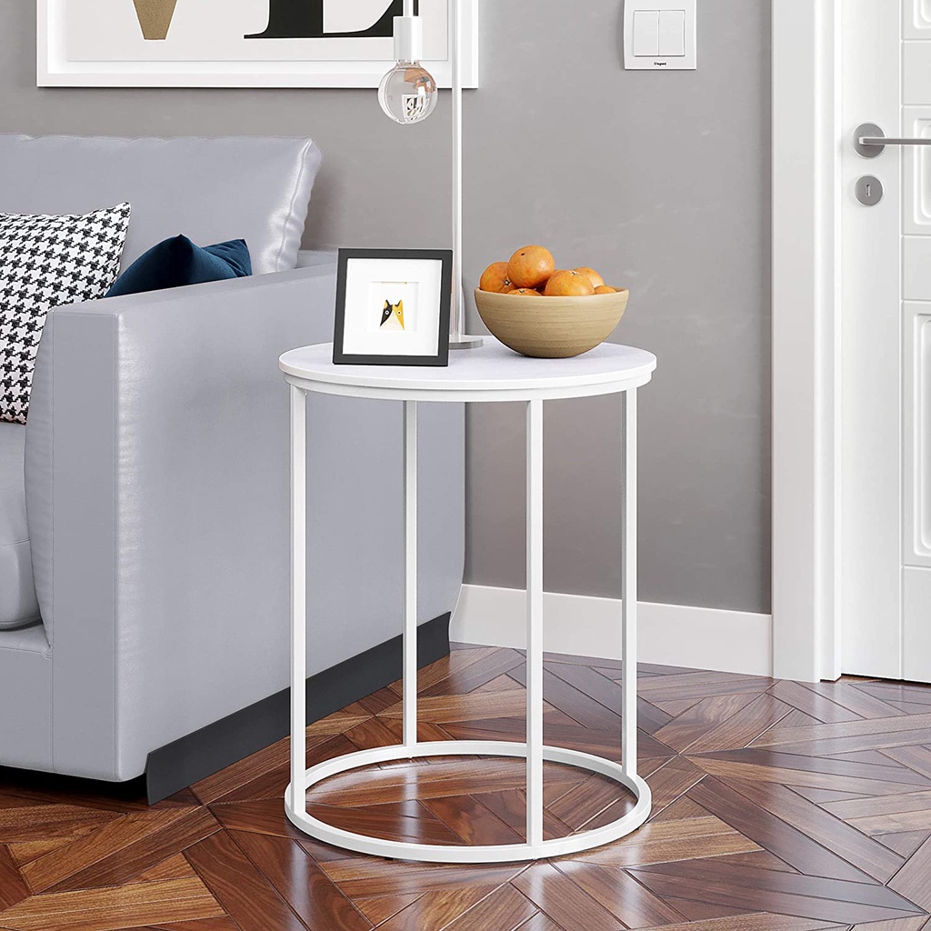 HOMEFORT Round End Table, Sofa Side Table, Coffee Table,20 Inch Beside ...