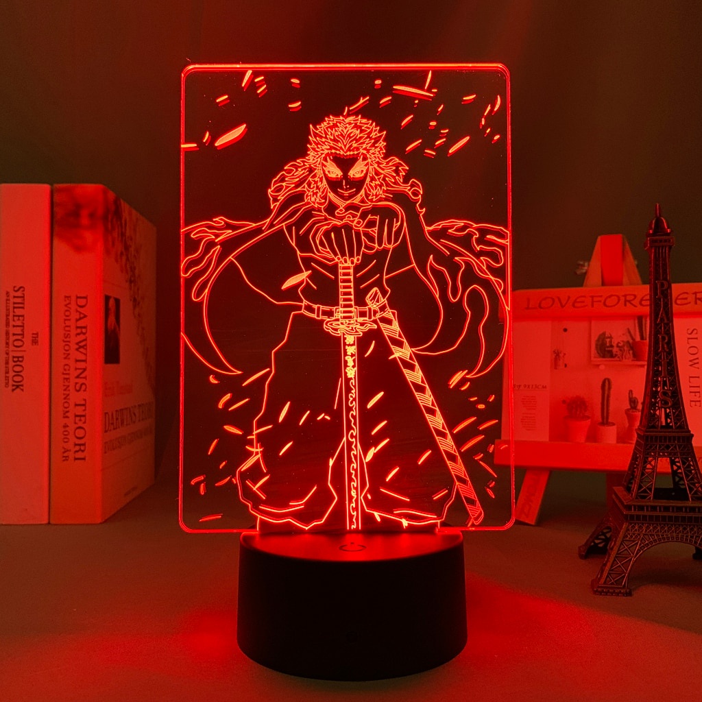 Anime Kimetsu No Yaiba Led Lamp Kyojuro Rengoku for Room Decoration ...