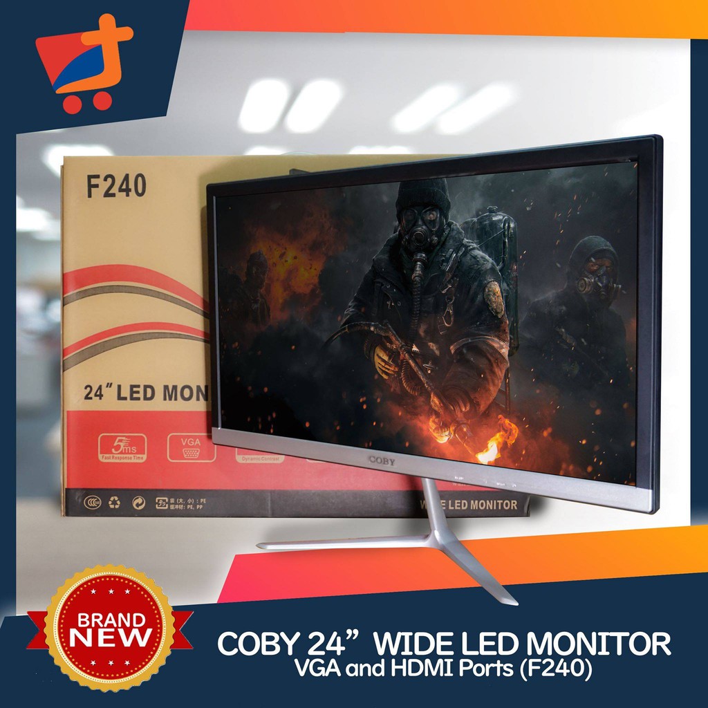 Coby F240 24" Wide LED Monitor 1080p with VGA/HDMI Port | Shopee ...