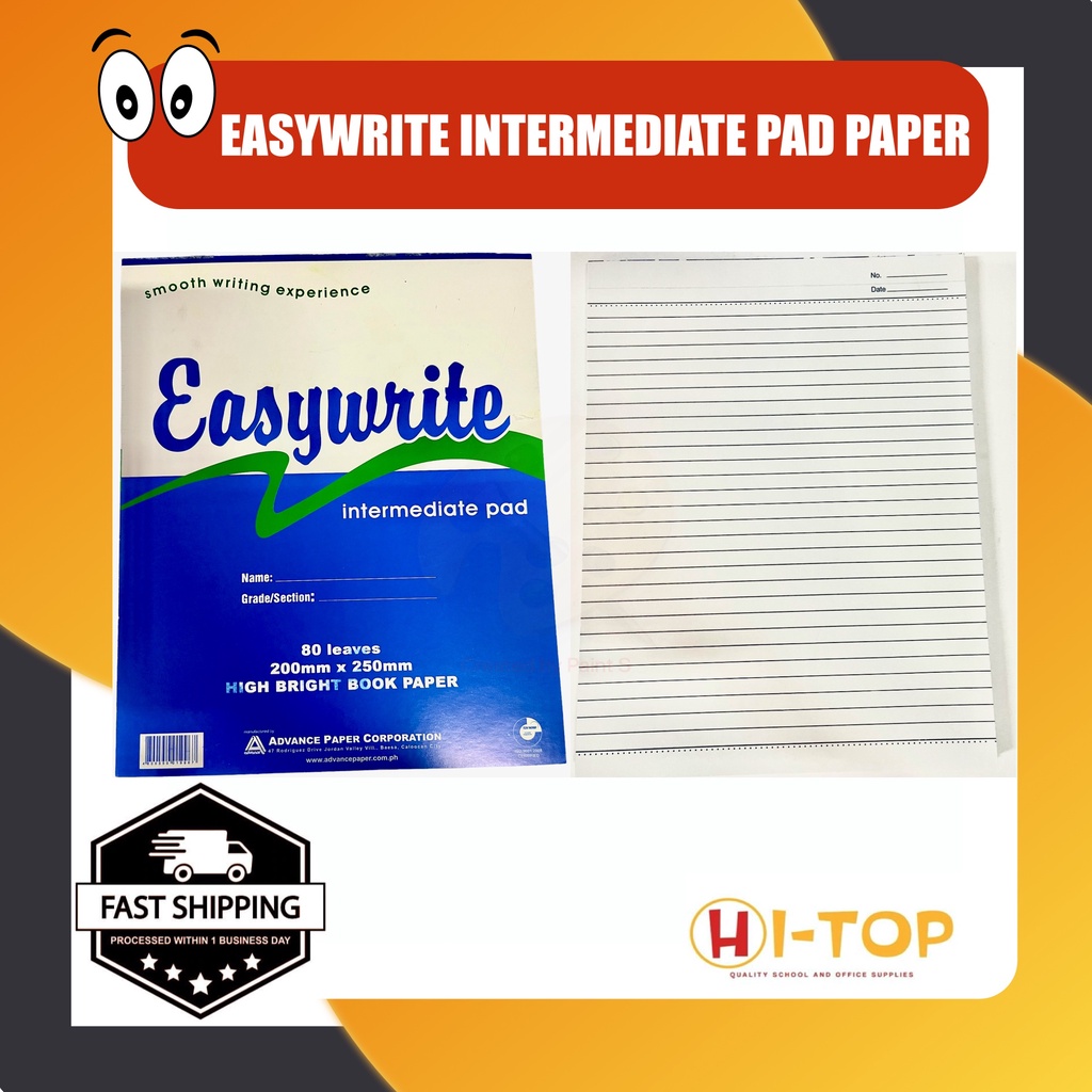 Easywrite Intermediate Pad l Sold per ream(10pads) l Paper Long Writing ...