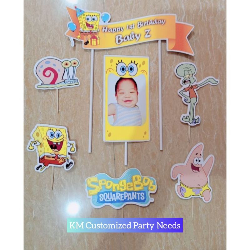Spongebob Theme Customized Cake Topper | Shopee Philippines