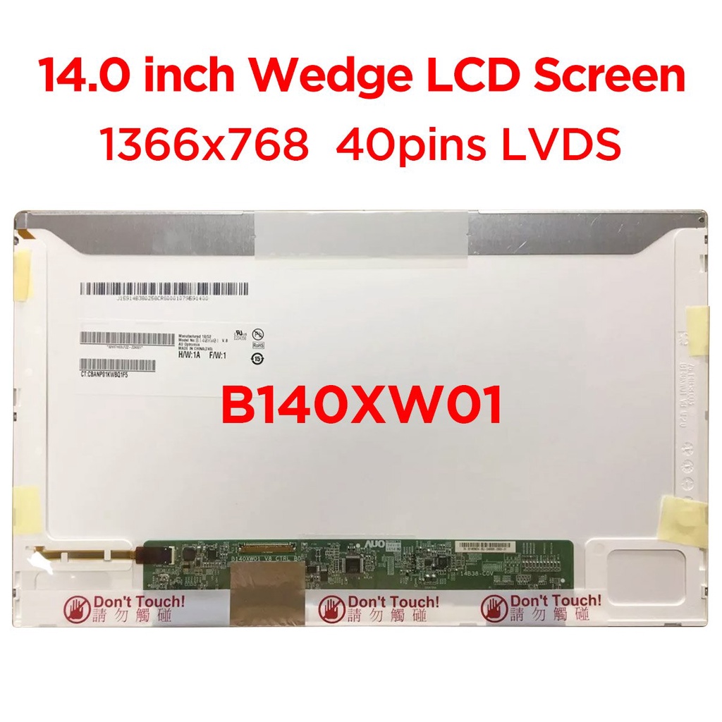 14.0" Laptop LCD Screen B140XW01 V9 V8 N140B6-L02 LP140WH4-TLA1 LTN140AT01 LTN140AT26 HB140WX1 ...