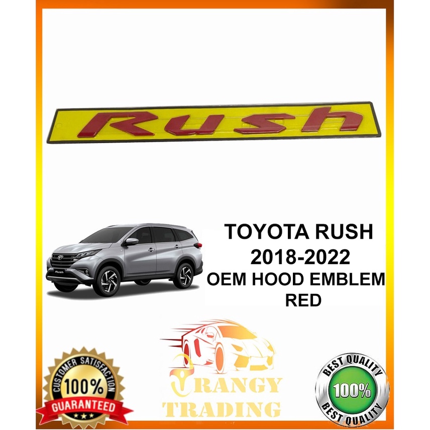 Toyota Rush 2018 to 2025 Hood Emblem Red With Sticker Guide 2019 2020 ...