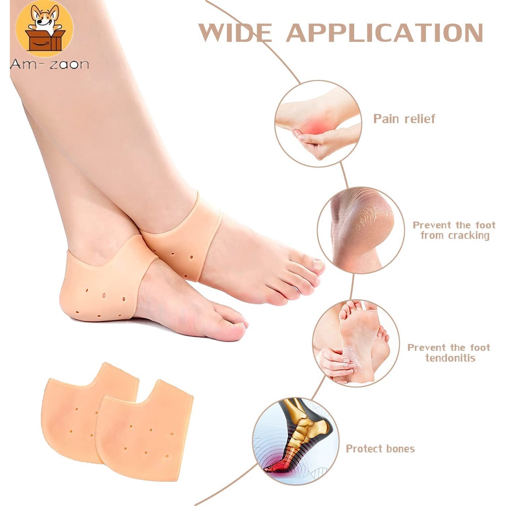[Am-az] Gel Heel Protector (1 Pair), Pain And Cracking Relief Pad ...