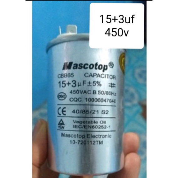 RUNNING CAPACITOR 15 + 3 UF 450VAC for aircon | Shopee Philippines