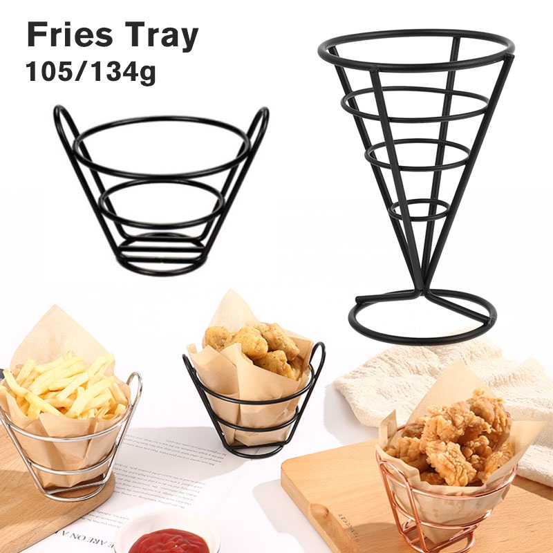 French Fry Holder Metal Wire French Fry Tray Cone Basket for Kitchen ...