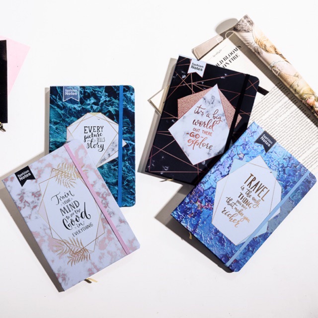 PENNY# quotes marble print A5 notebook with garter | Shopee Philippines